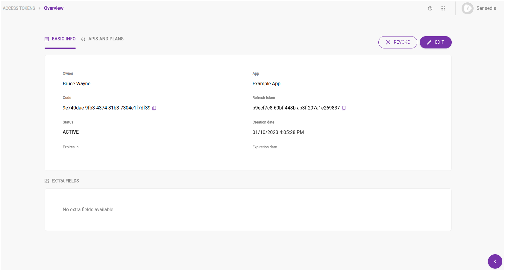Gestión de Access Tokens: Visión general, Edición y Revocación | Sensedia Product Documentation